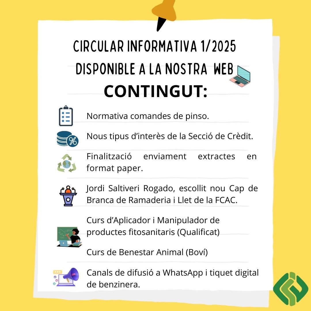 CIRCULAR INFORMATIVA 1/2025 - Cooperativa D'Ivars